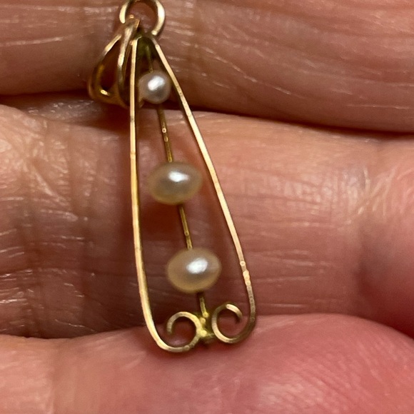 Jewelry | Vintage 1k Lavaliere With Pearls | Poshmark